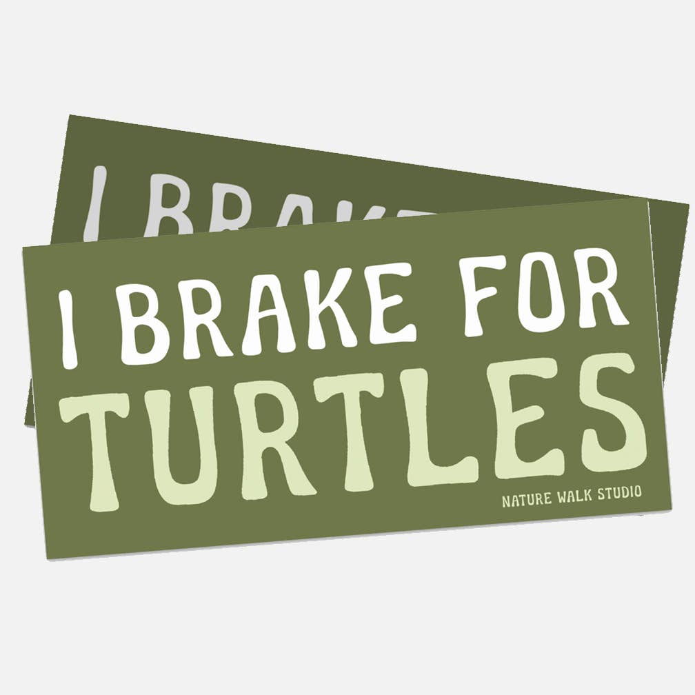 I brake for turtles bumper sticker nature lover | Southern Branch Nursery